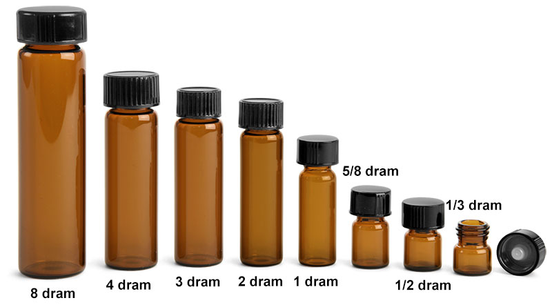 SKS Science Products - Glass Lab Vials, Amber Glass Lab Vials w/ Black ...