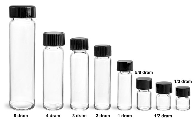 SKS Science Products - Glass Lab Vials, Clear Glass Lab Vials w/ Black ...